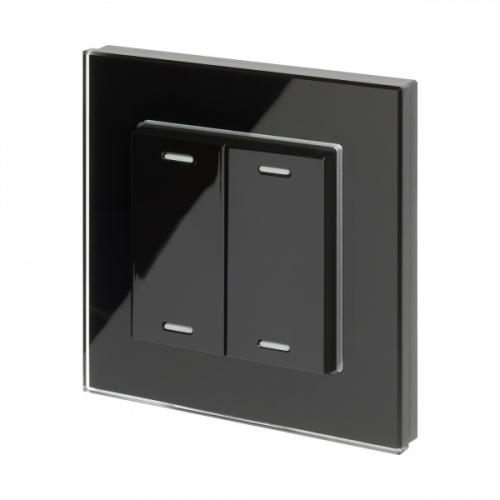 Retrotouch Friends of Hue Smart Switch Black Plain Glass 02803 UK